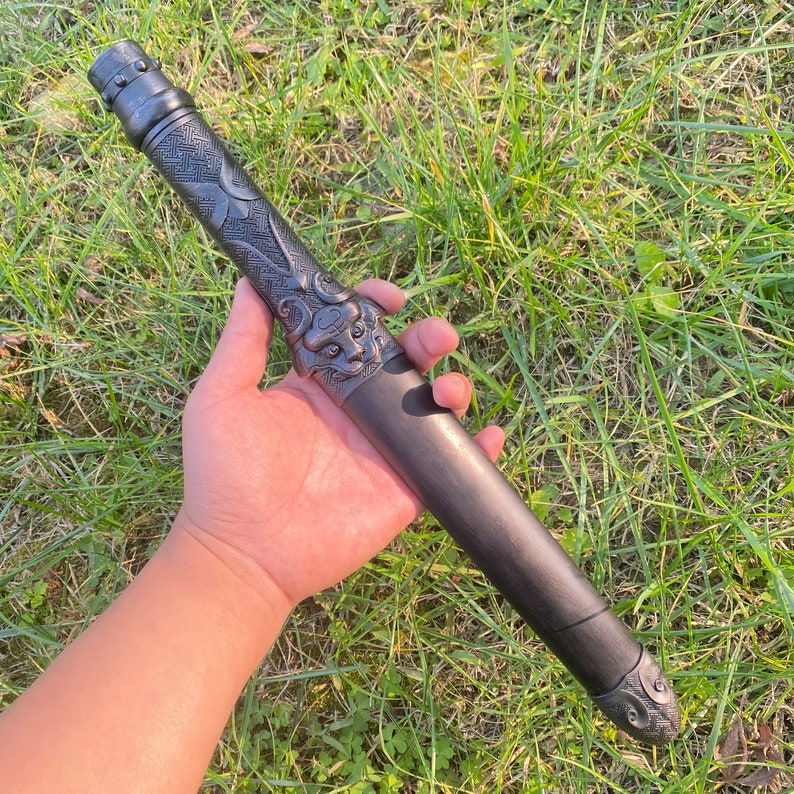 41cm/16.14'' Ancient Tiger Sword Dragon Pattern Tiger Head Sword Model ...