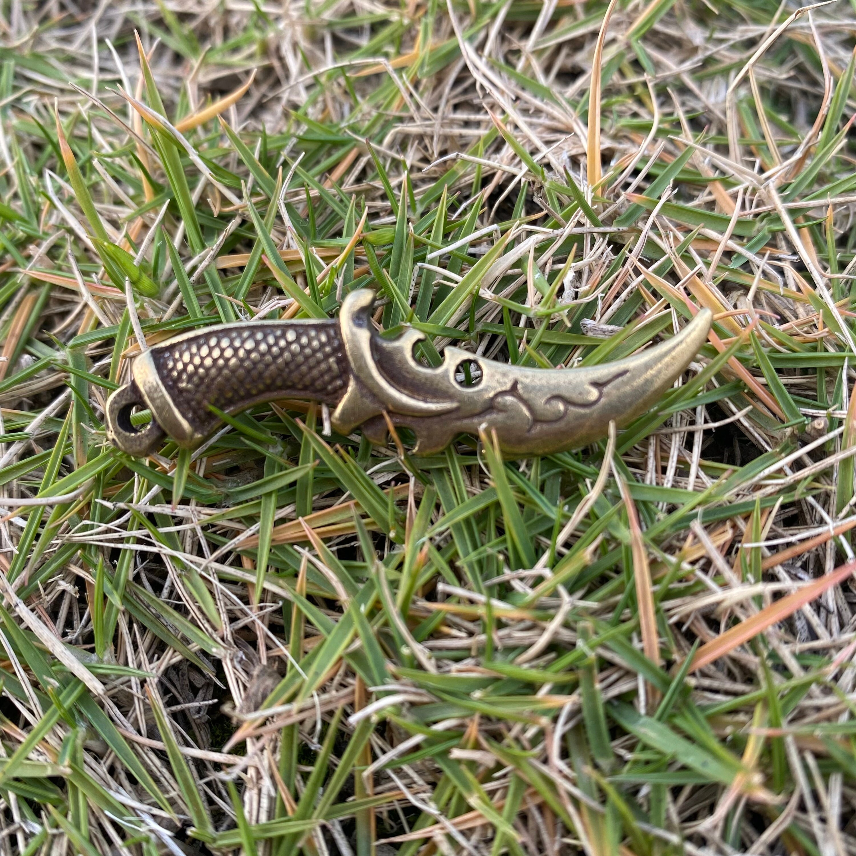 Brass Curved Blade Tiny Figurine Brass Collectible Small Brass ...