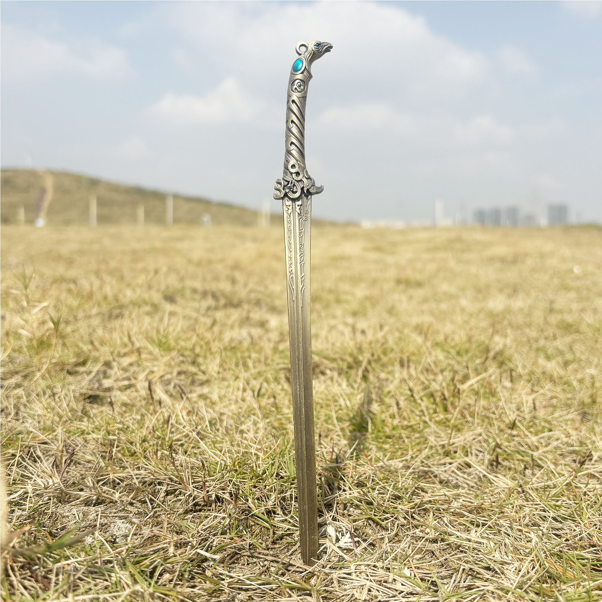 8.66'' Ancient Sword Keychian Tiny Metal Sword Swordman Sword Cold ...