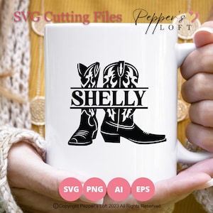 Cowboy Boot Monogram SVG, SVG Cutting File, Cricut Svg, Silhouette ...