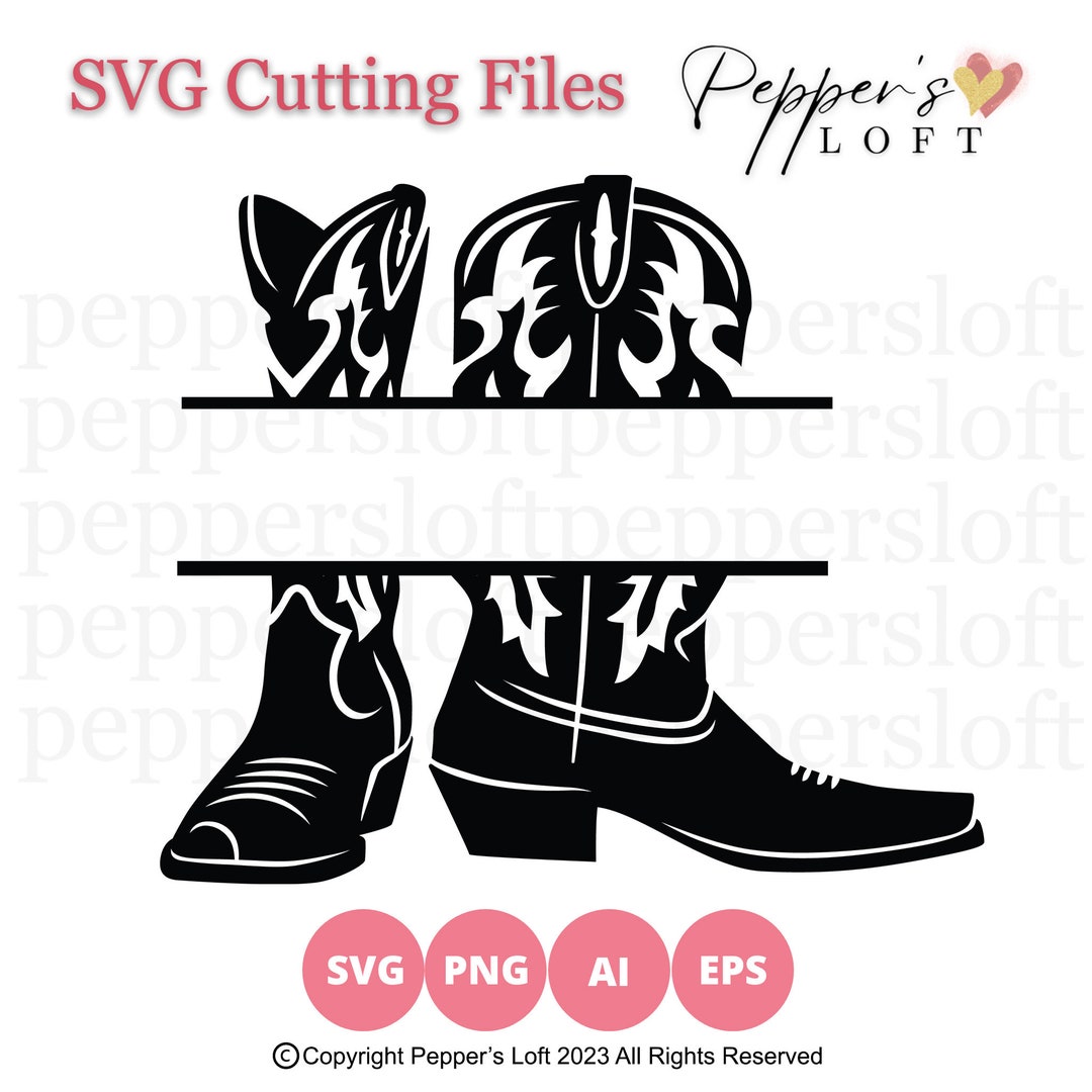 Cowboy Boot Monogram SVG, SVG Cutting File, Cricut Svg, Silhouette ...