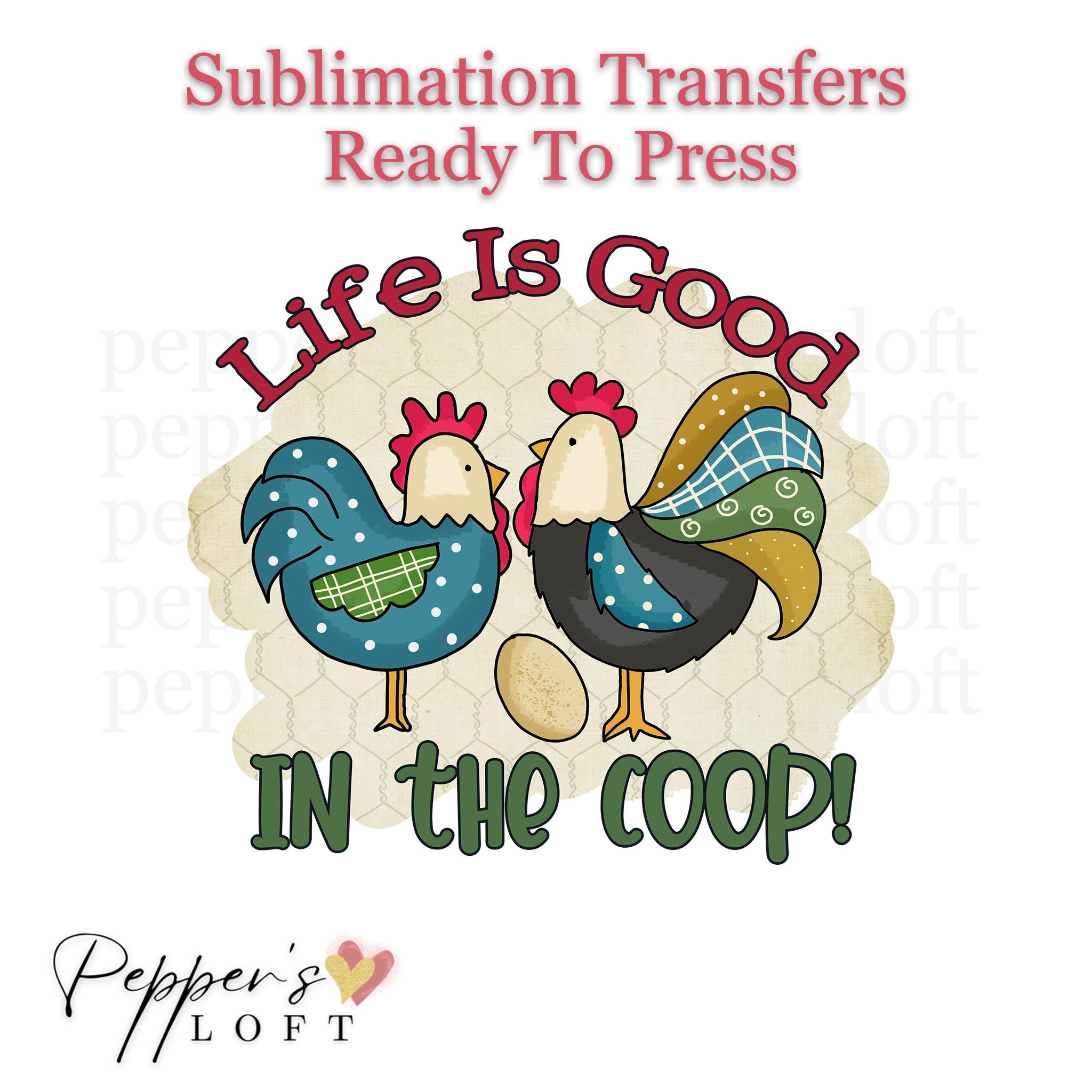 Farm Chicken Sublimation Print Hen Transfer Chicken Design - Etsy