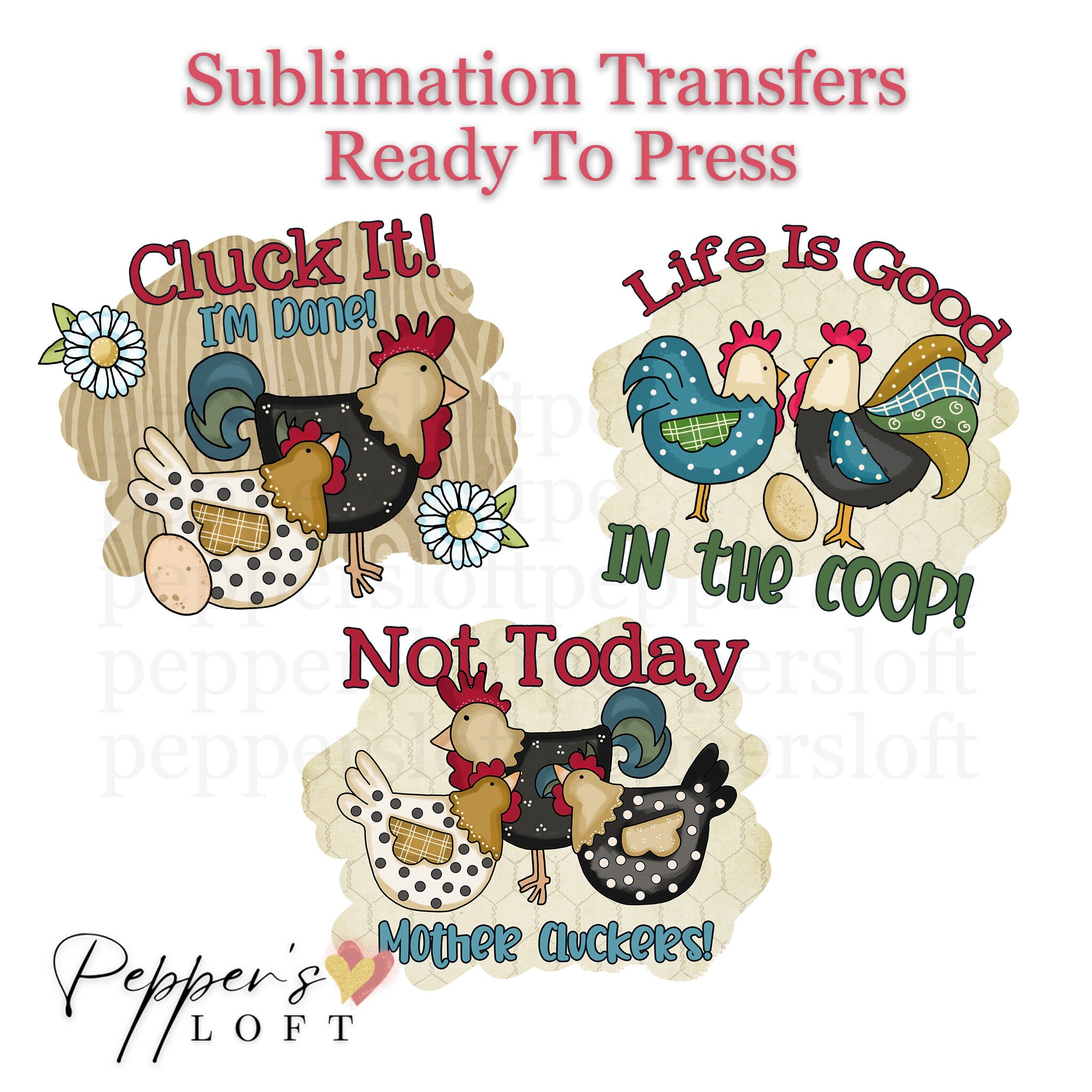 Farm Chicken Sublimation Print Hen Transfer Chicken Design - Etsy