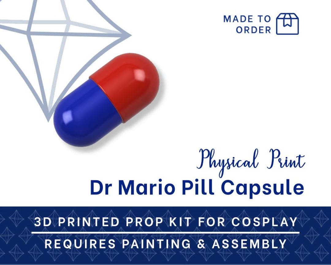 DR Mario Pill 3D Printed Kit - Super Smash Bros Cosplay Prop - Etsy UK