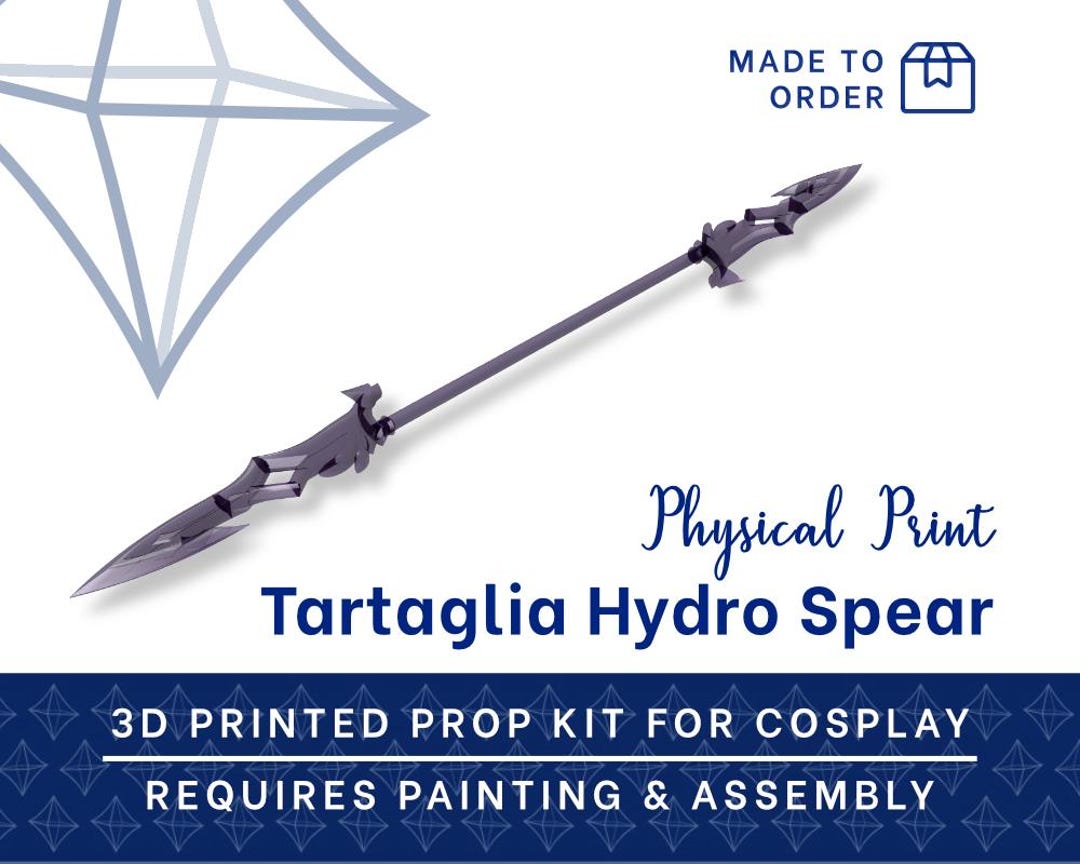 Childe Hydro Spear 3D Printed Kit - Genshin Impact Cosplay Prop - Etsy