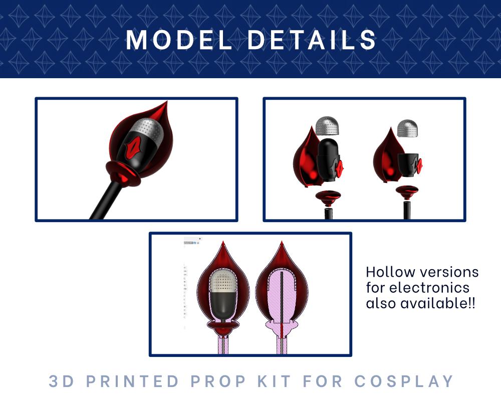 Alastor Microphone 3D Printed Kit- Hazbin Hotel Cosplay Prop - Etsy ...