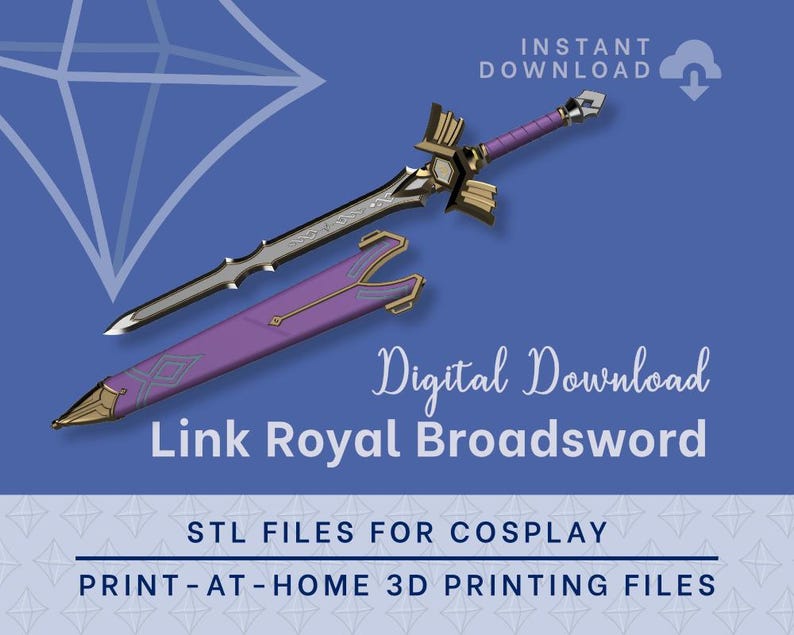 Link Royal Broadsword STL Files - Zelda Breath of the Wild Cosplay Prop ...