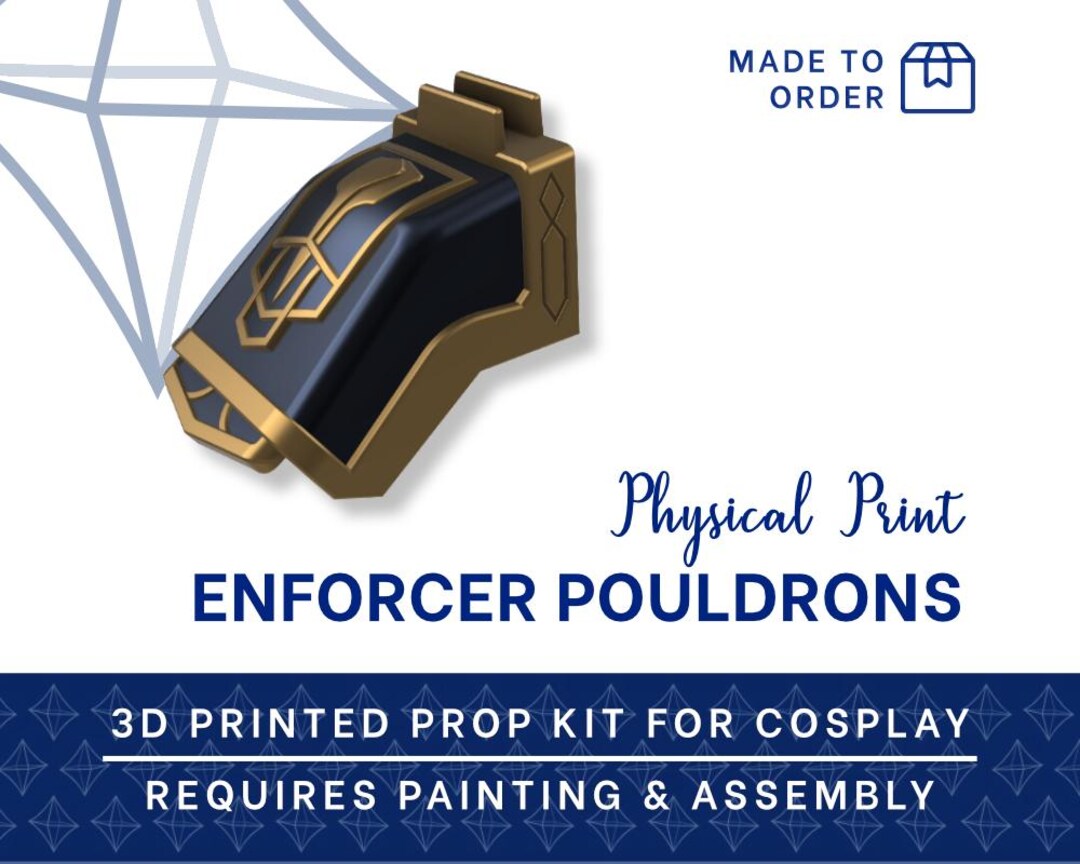 ENFORCER Pouldrons 3D PRINTED KIT [arcane/league of Legends] | Cosplay ...