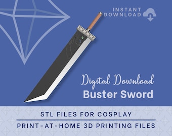 FF7R Buster Sword 3d Print File Stl Final Fantasy 7 Remake Version ...