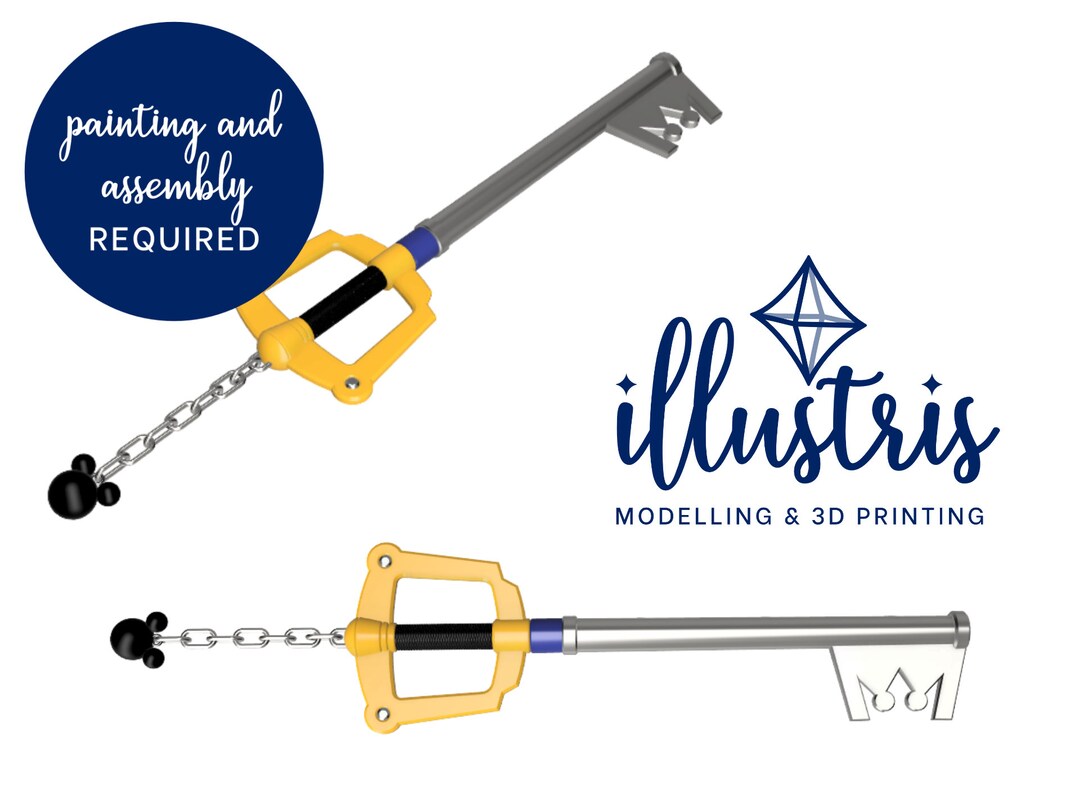 Sora Kingdom Key 3D Printed Kit - Kingdom Hearts Cosplay Prop - Etsy