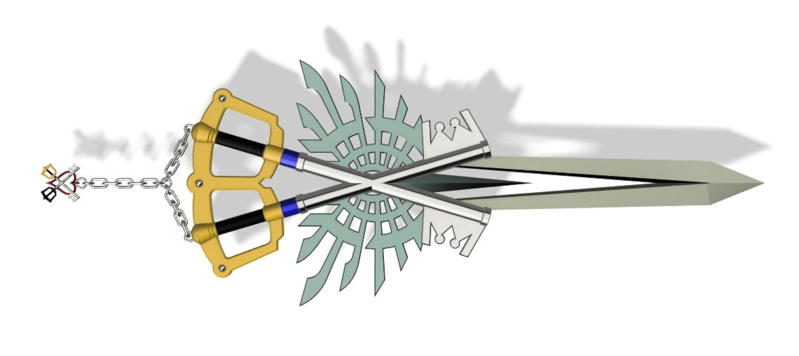 X-blade Keyblade 3D Printed Kit - Kingdom Hearts Cosplay Prop - Etsy