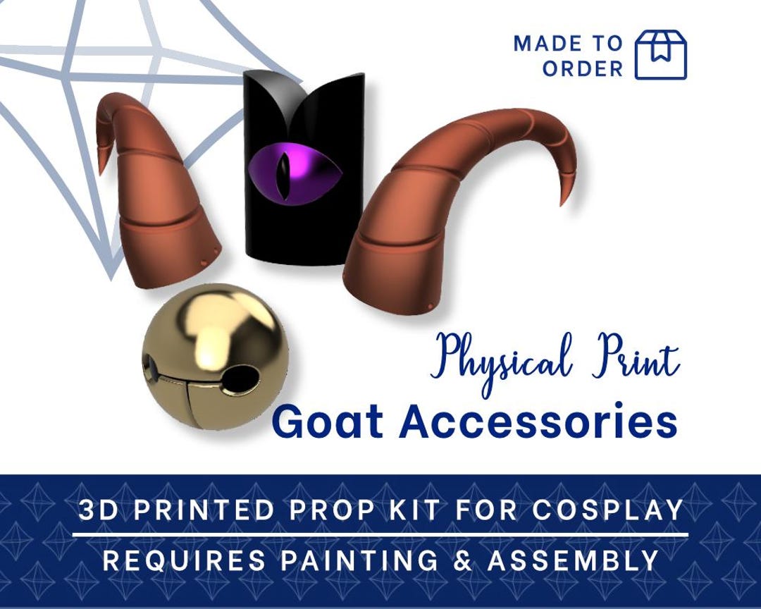 GOAT Accessories 3D PRINTED KIT [cult of the Lamb] Cosplay Prop ...