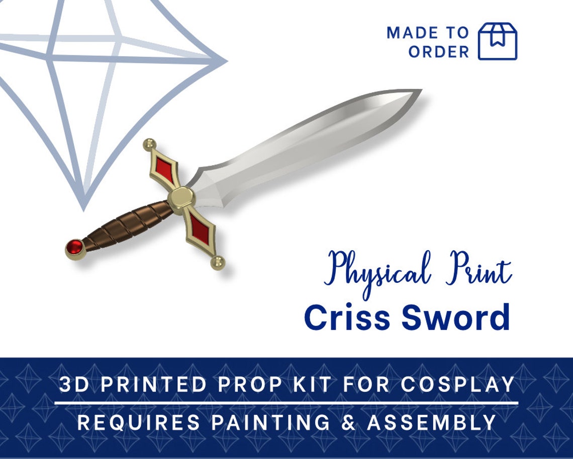 Link Criss Sword 3D Printed Kit - the Legend of Zelda Animated Show ...