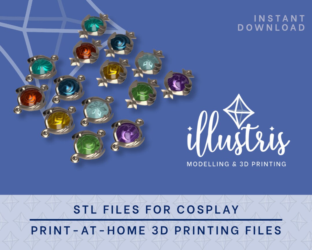 Fontaine Vision STL Files - Genshin Impact Cosplay Accessory (digital ...