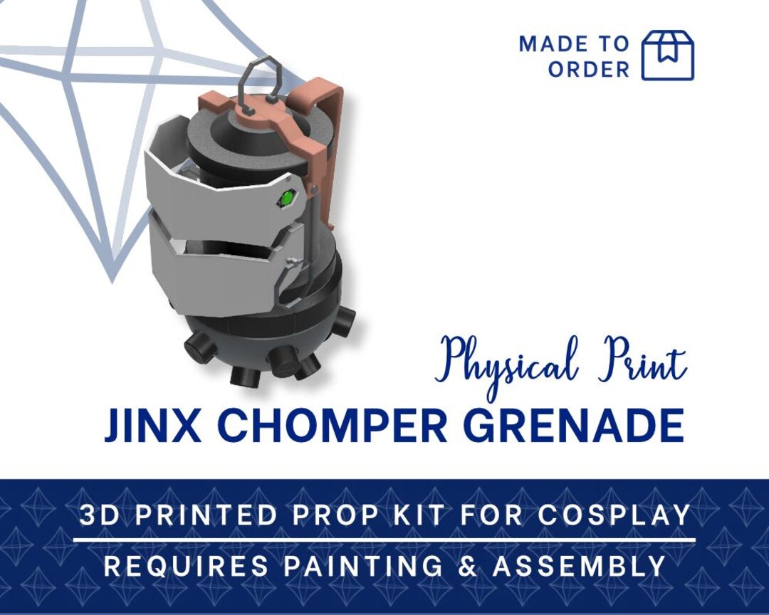 JINX Chomper Grenade 3D PRINTED KIT [arcane] Fidget Clicker | Cosplay ...