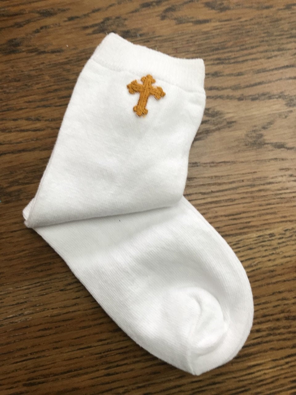Boys White Communion Socks With Gold Cross - Etsy