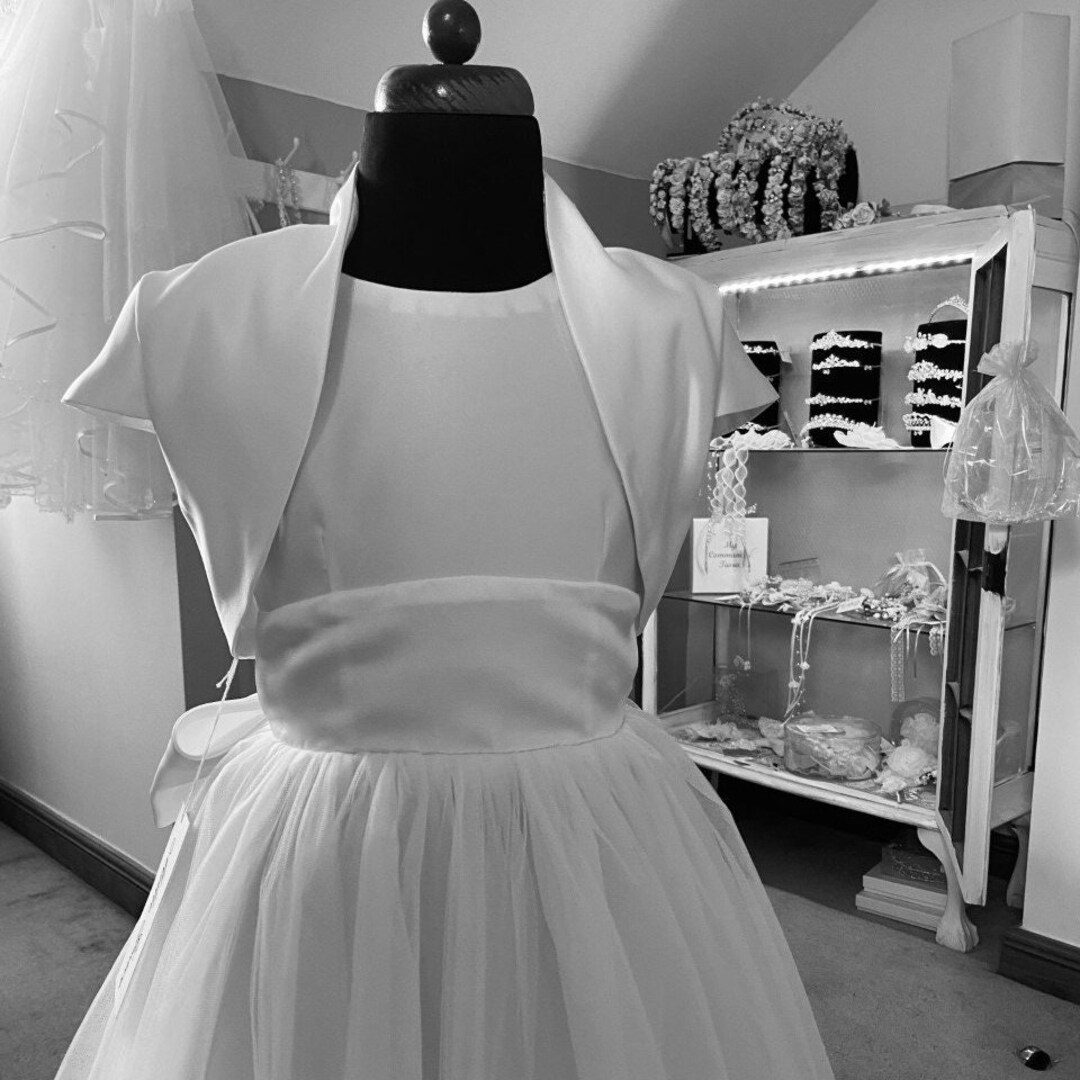 Short Sleeve, High Collar Satin Holy Communion Bolero - Etsy