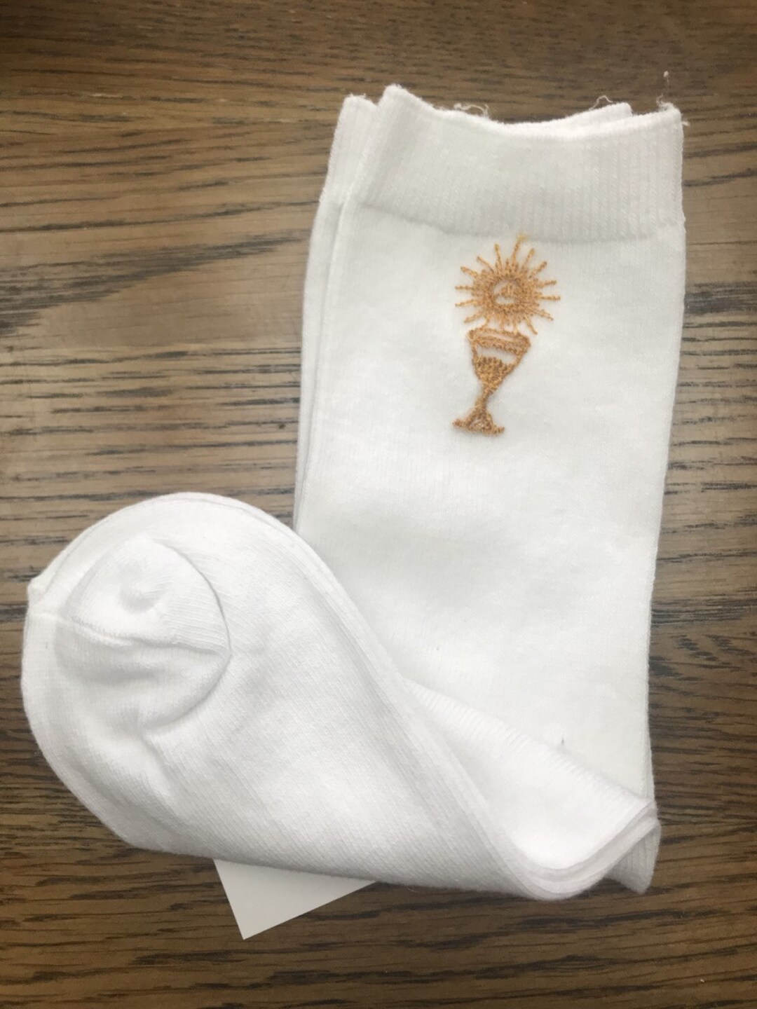 Boys White Communion Socks With Gold Chalice - Etsy