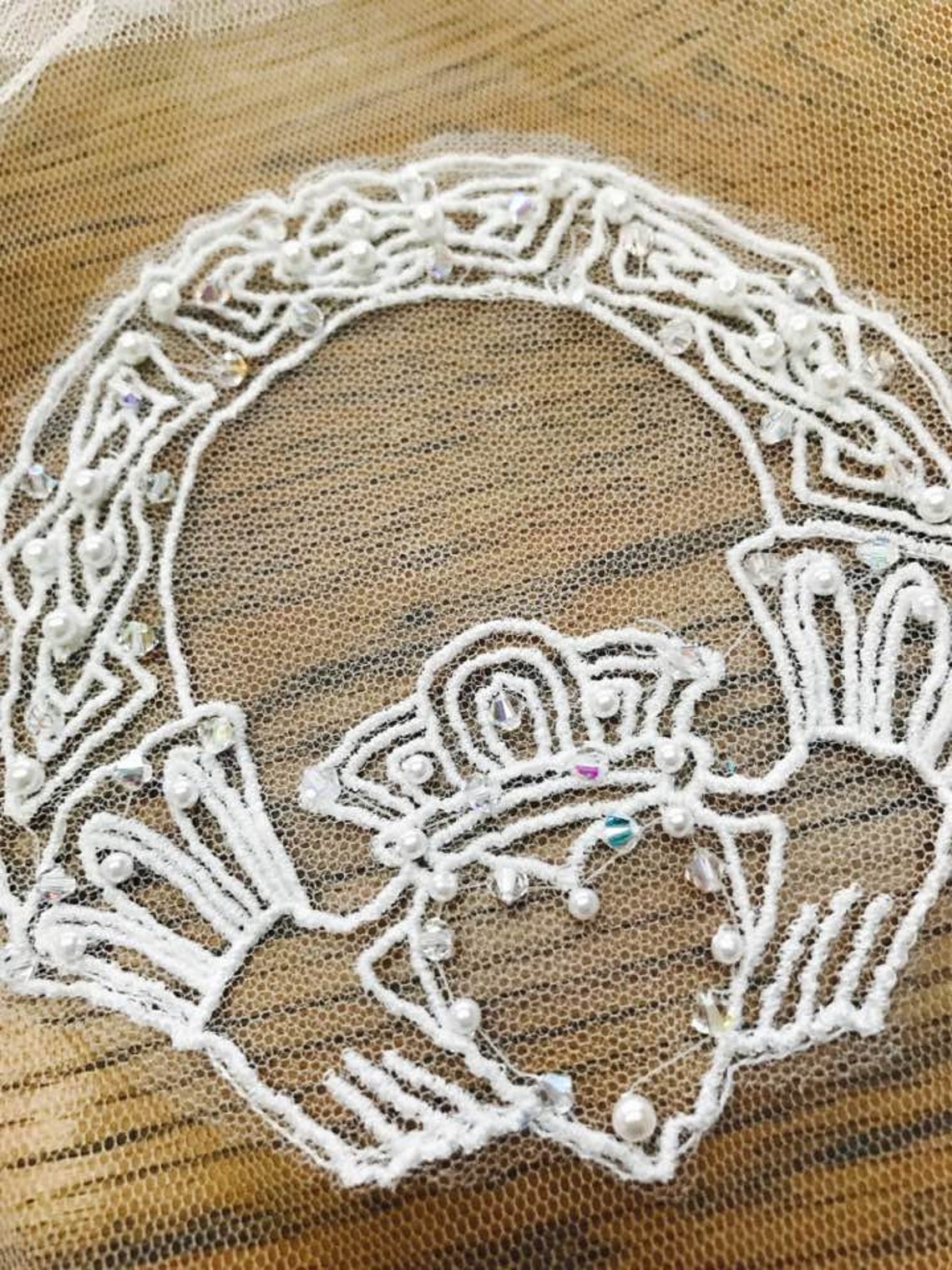 First Communion Irish Claddagh Veil With Swarovski Crystals - Etsy