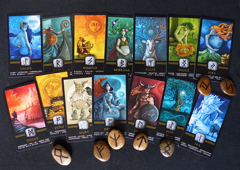 ORACLE RUNES TAROT to Learn to Read the Runes Text in - Etsy