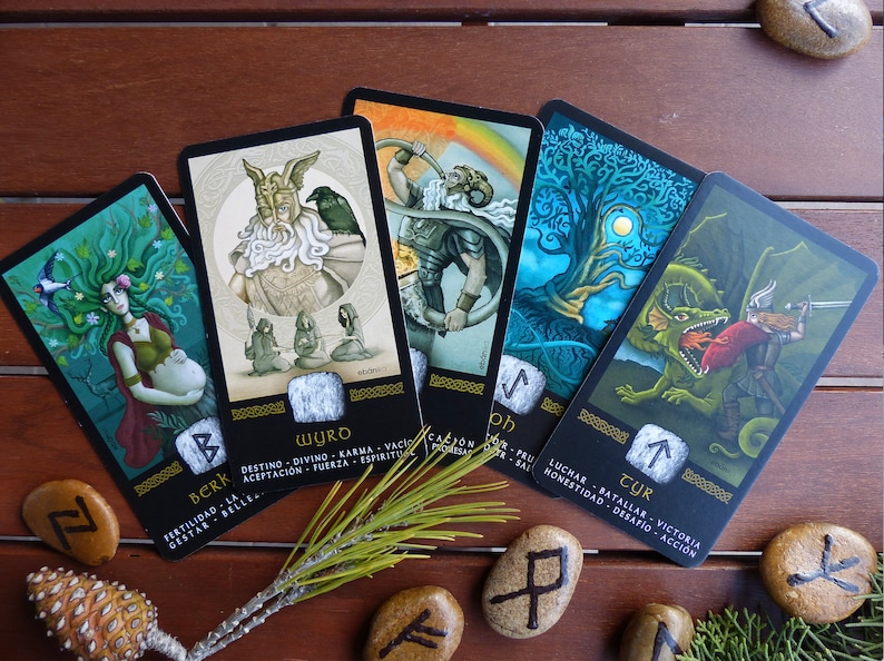 ORACLE RUNES TAROT to Learn to Read the Runes Text in - Etsy
