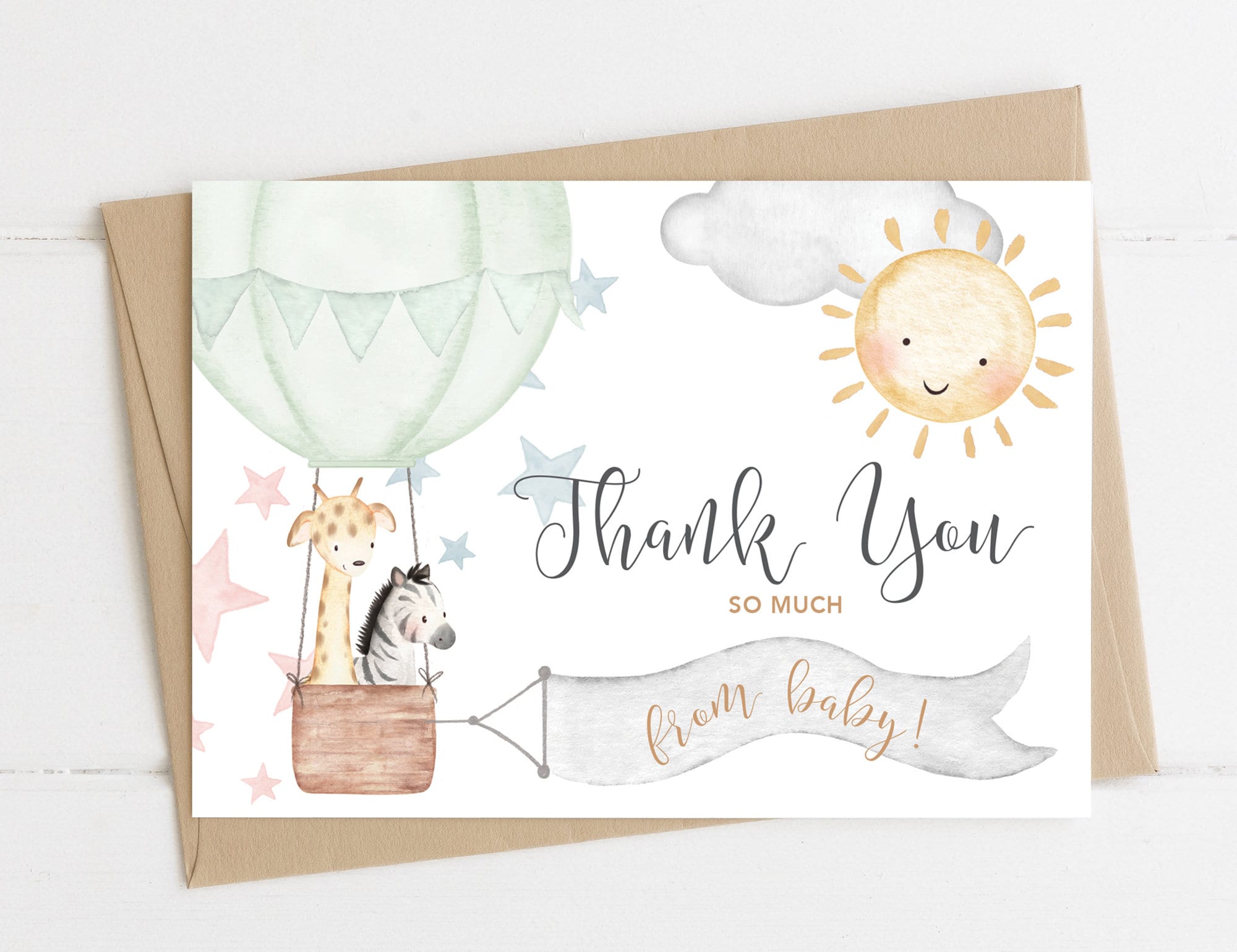 Muchas gracias por el bebé Tarjeta de notas en blanco de | Etsy