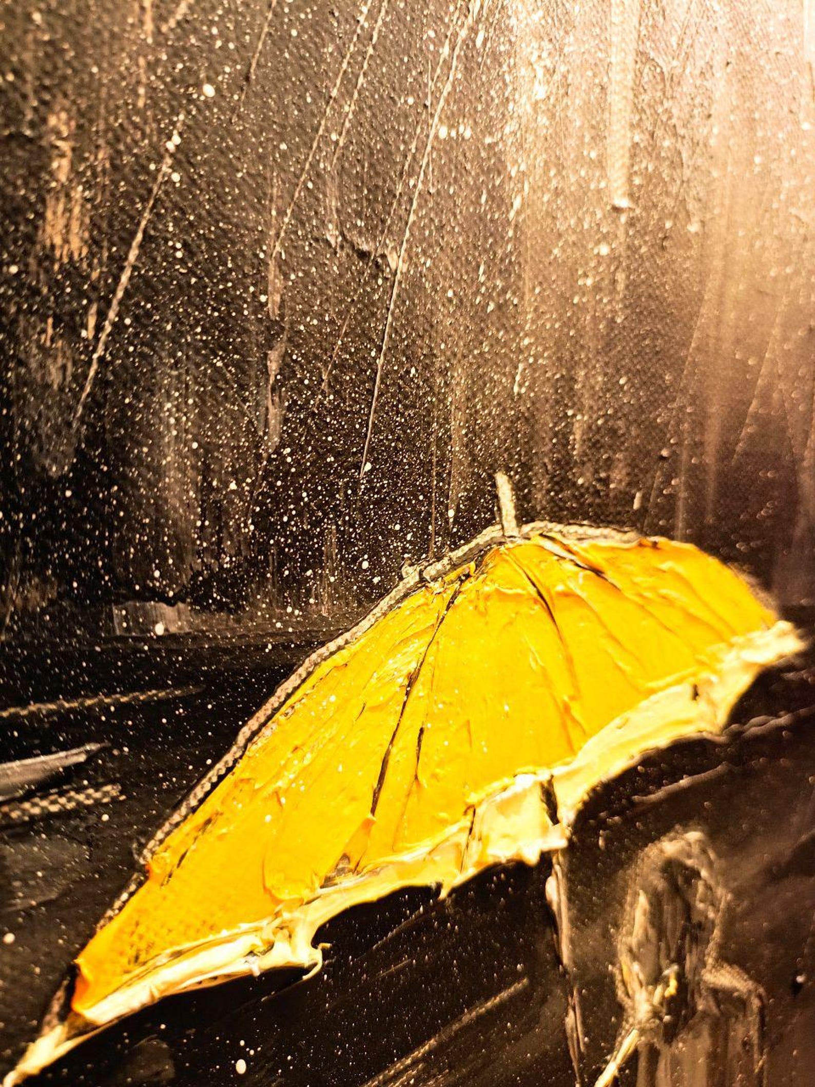 Handcrafted Wall Art: Rainy Night Reflection - Etsy