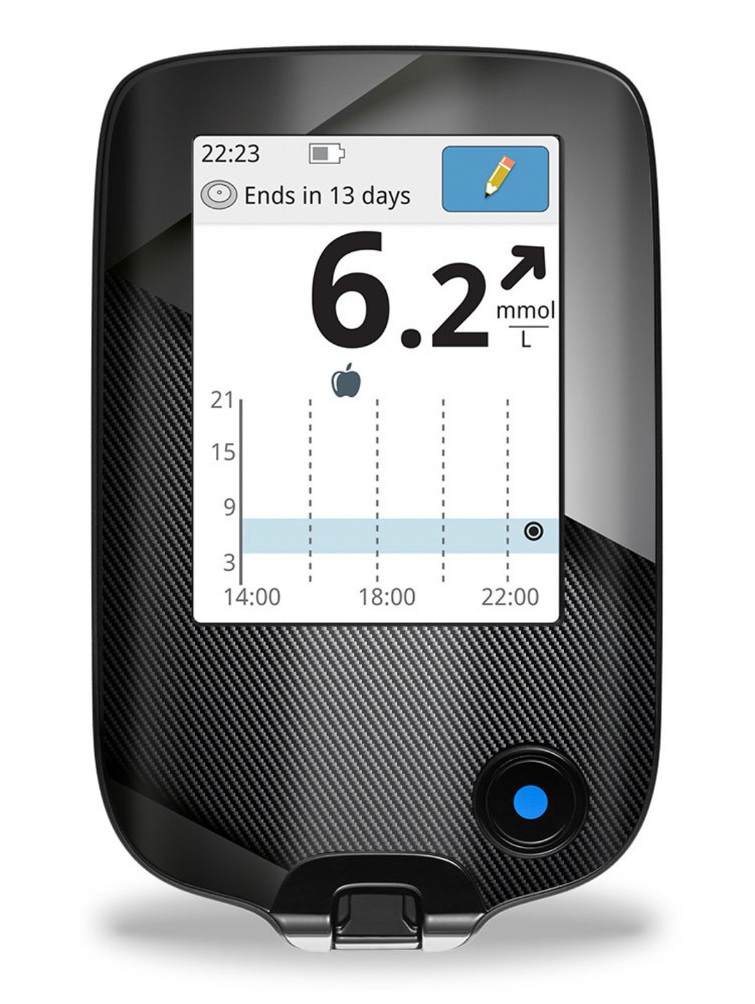 Sticker for Freestyle Libre 2 & 3 Reader Carbon Mydili Diabetes ...