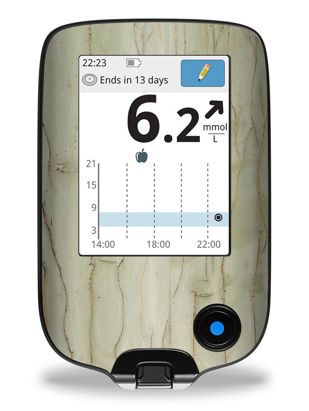 Sticker for Freestyle Libre 2 & 3 Reader Wood Shabby Mydili Diabetes ...