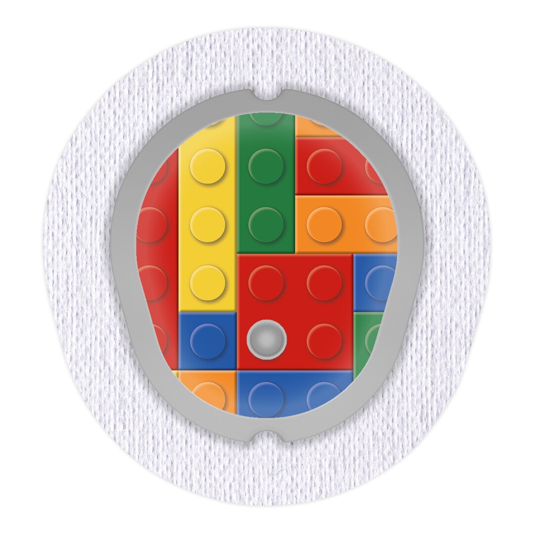 Sticker for Dexcom G7 Sensor 2x Building Blocks Mydili Diabetes ...