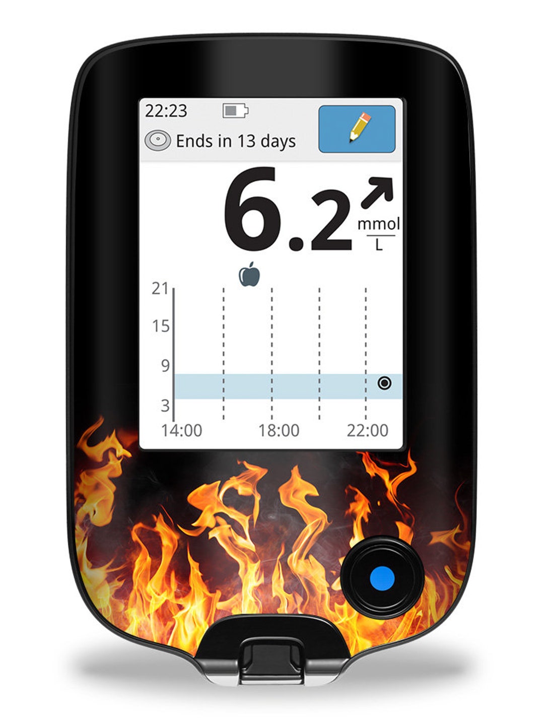 Sticker for Freestyle Libre 2 & 3 Reader Flames Mydili Diabetes ...