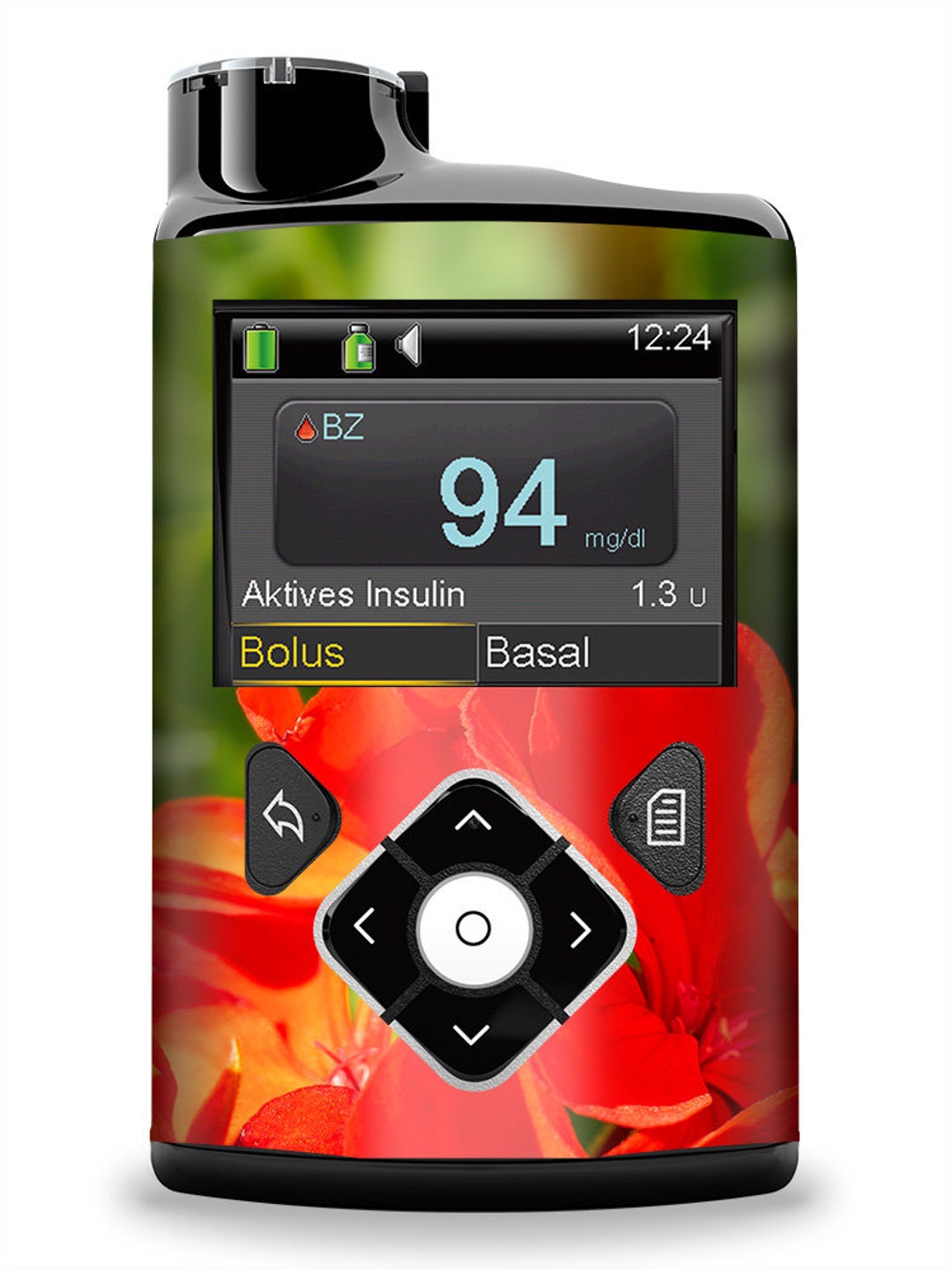 Sticker for Medtronic Minimed Insulin Pump Red Flower Mydili Diabetes ...