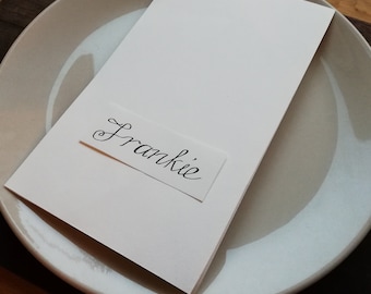Handwritten Wedding Name Card on Handmade Paper Calligraphy - Etsy