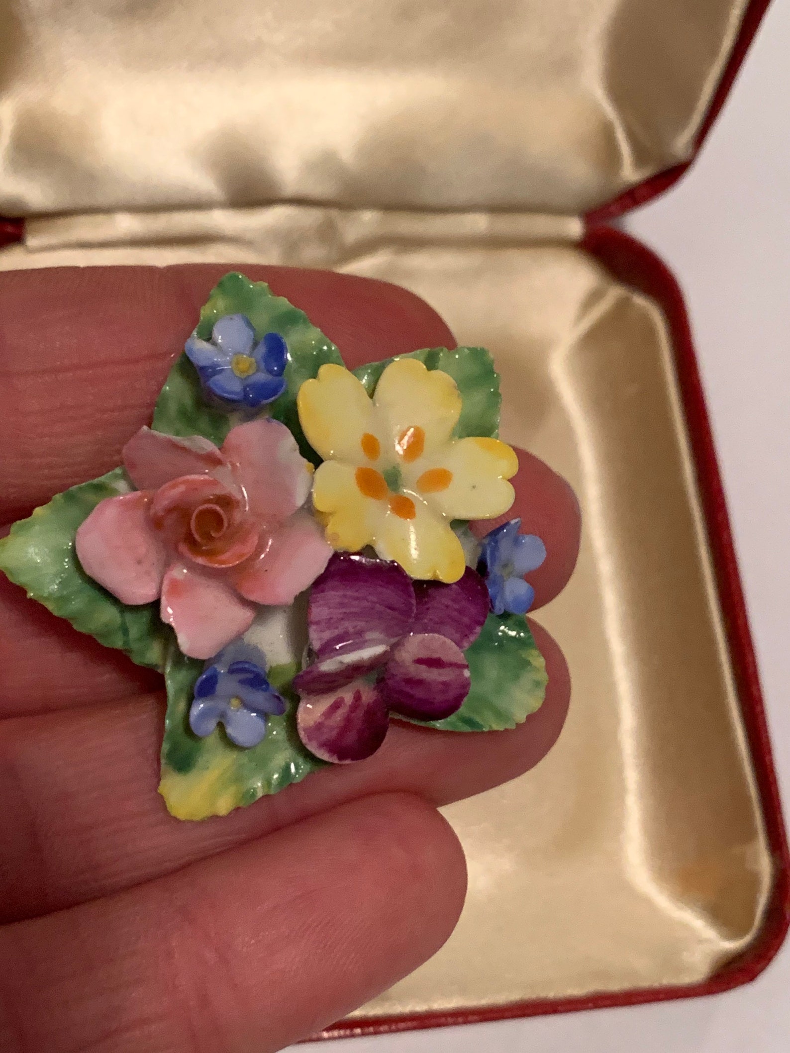 Vintage Artone Spring Floral Bone China Brooch Pin - Etsy