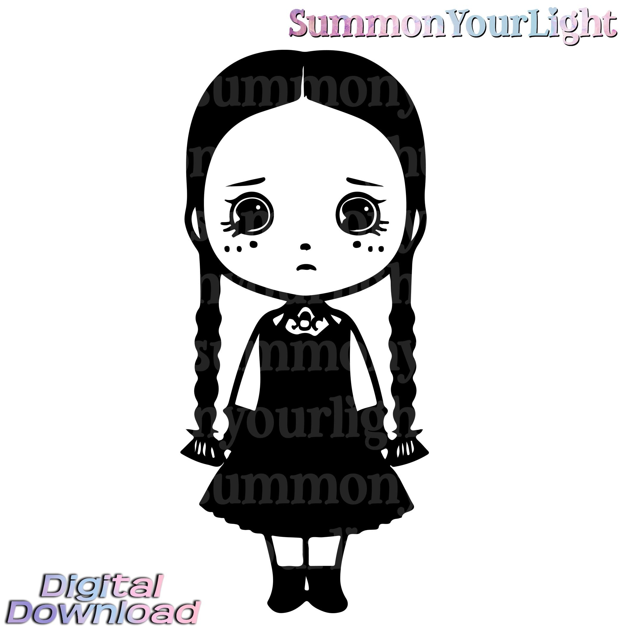 Wednesday Addams SVG Bundle, Gothic Chibi Clipart (digital Download) - Etsy