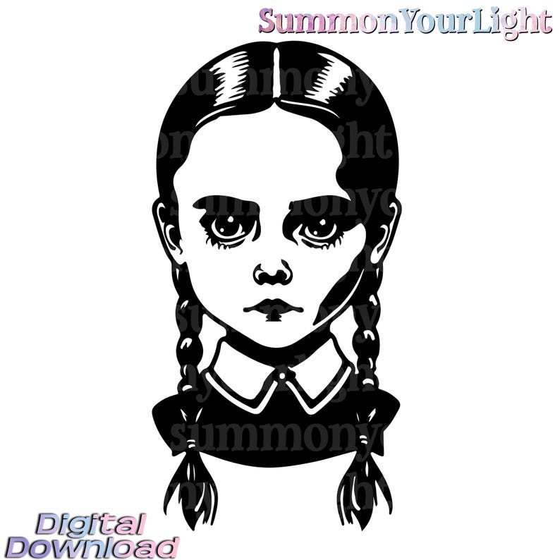 Wednesday Addams SVG Bundle, Gothic Chibi Clipart (digital Download) - Etsy