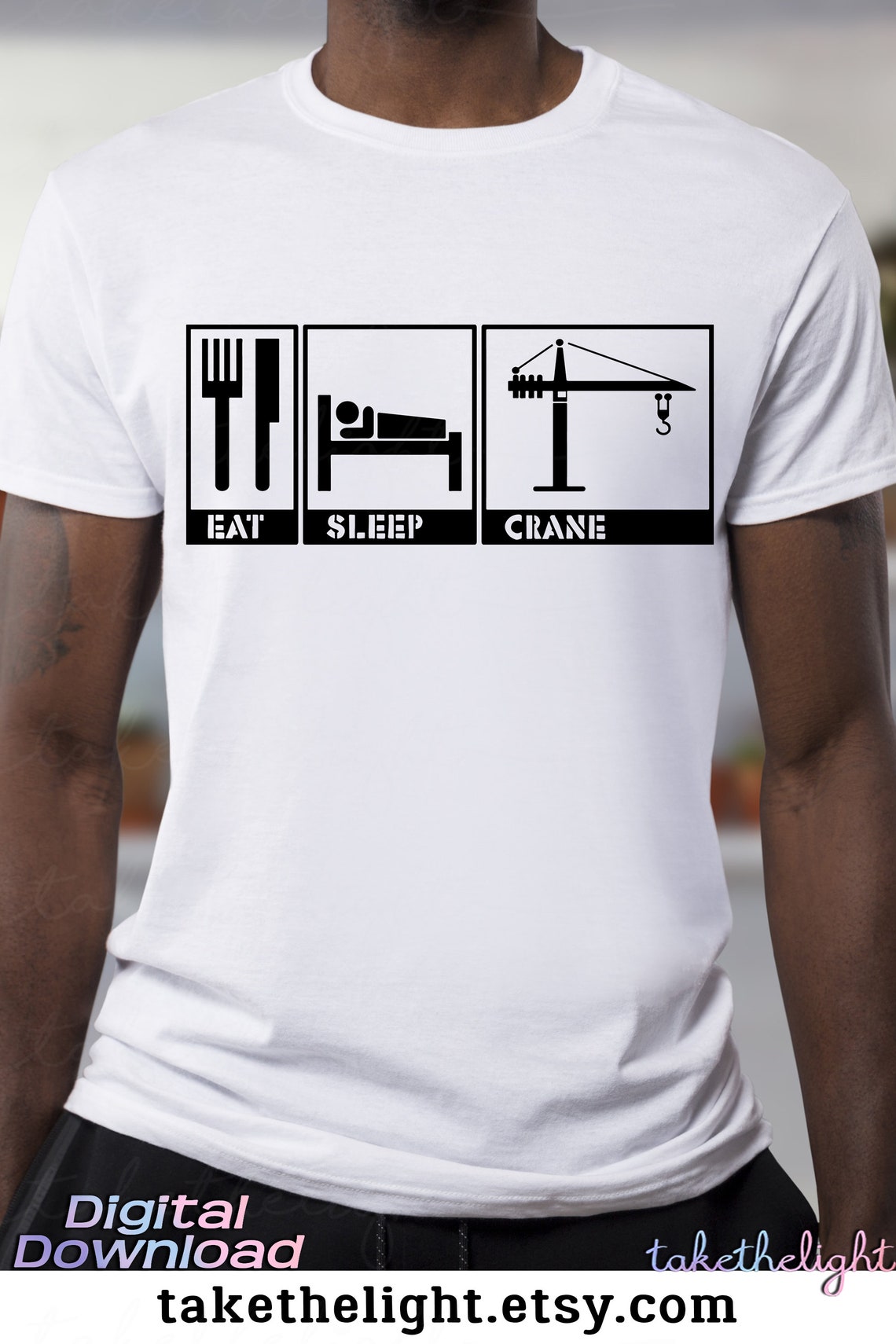 Eat Sleep Crane SVG Files for Cricut, Tower Crane Operator Clipart ...