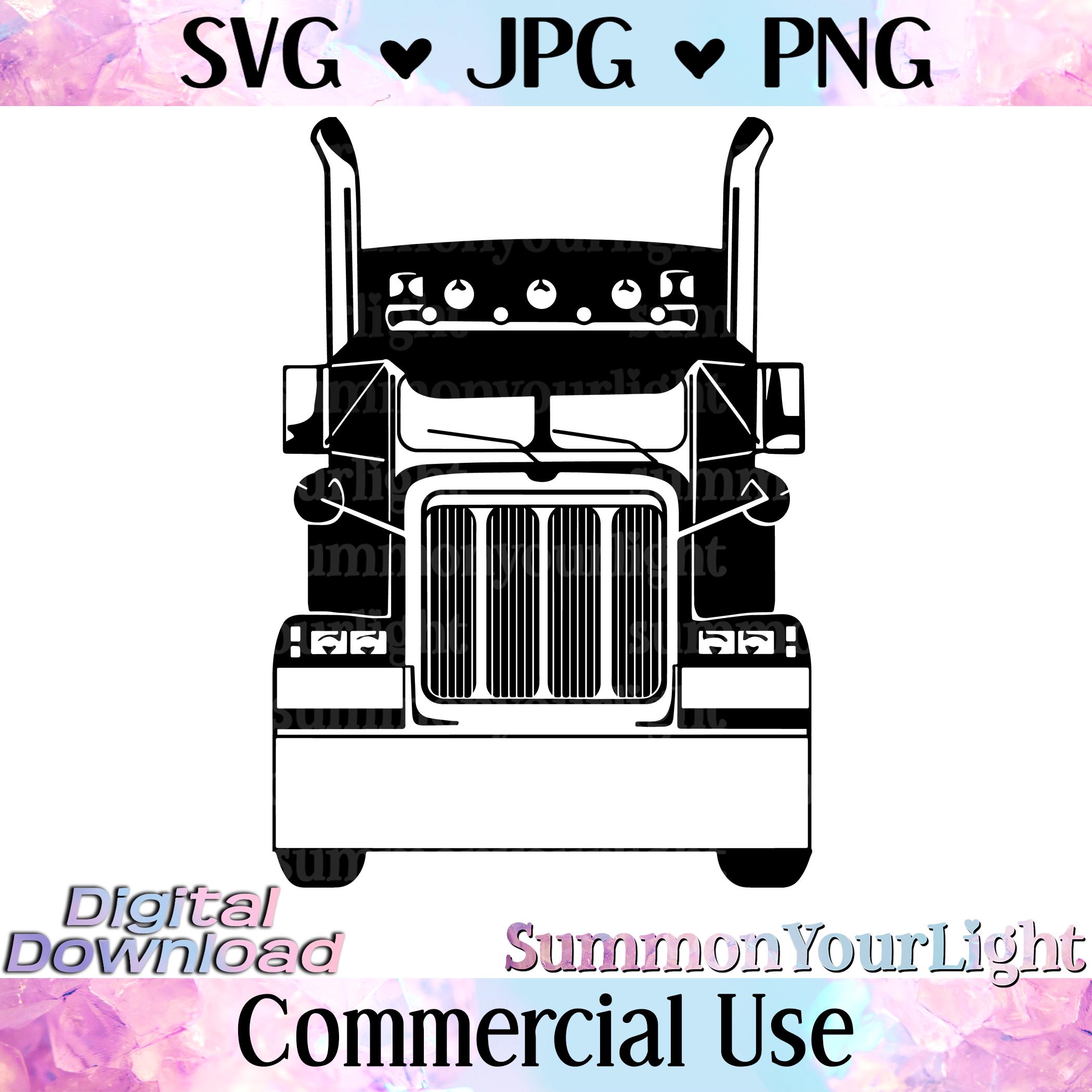 Semi Truck SVG: Peterbilt 18 Wheeler Cut Files (commercial Use, Digital ...