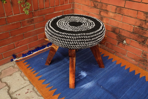 Hand Woven Recycled Tyre Stool | Etsy