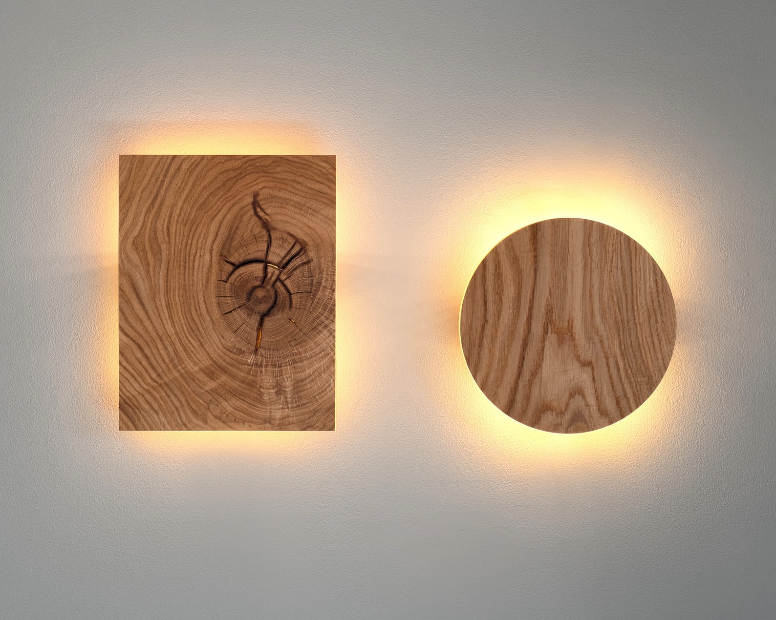 Handcrafted Wooden Wall Sconce Luna C 22/28x5.5cm - Etsy