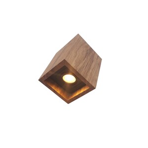 Handmade Pendant LED Luminaire of Oak Wood, Exclusive Wooden Spot Lamp ...