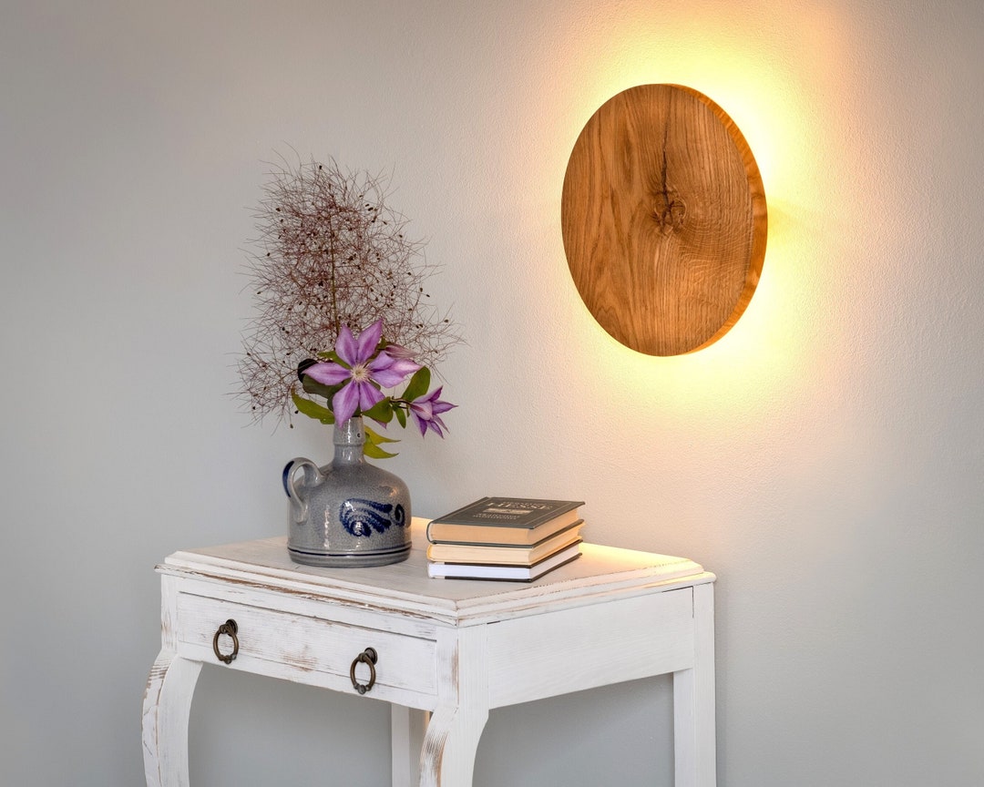 Handcrafted Wooden Wall Sconce Luna C 22/28x5.5cm - Etsy