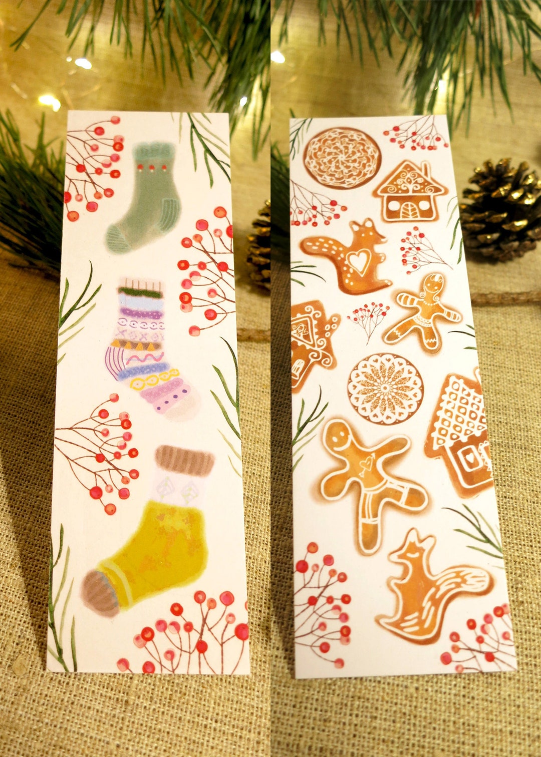 Christmas Bookmarks Set - Etsy