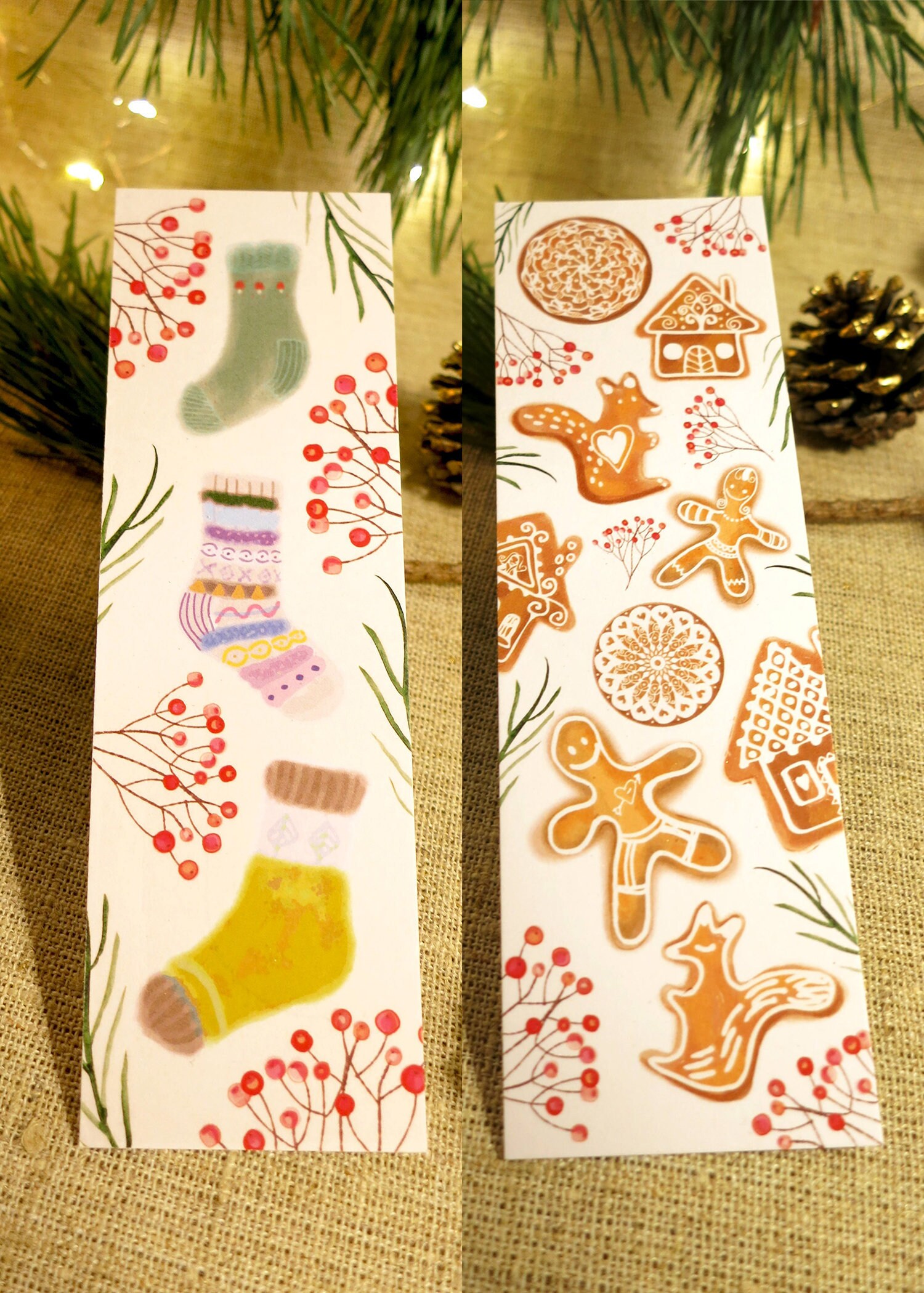 Christmas Bookmarks Set - Etsy
