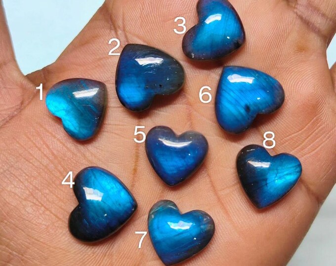 Super Labradorite Flashy Heart Collection - Cabochon Gemstone - Smooth ...