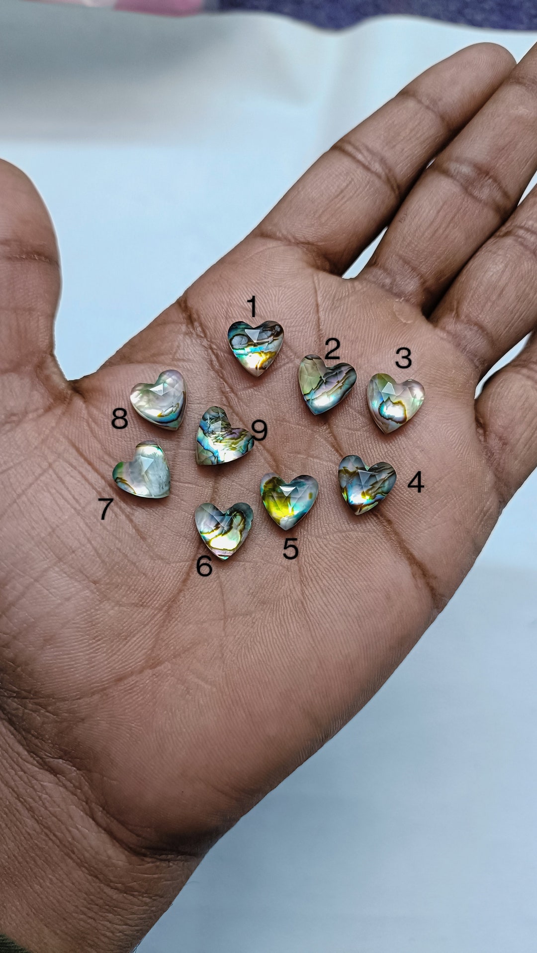 Gorgeous Sheep MOP & Crystal Doublets Heart Rose Cuts - Handmade ...