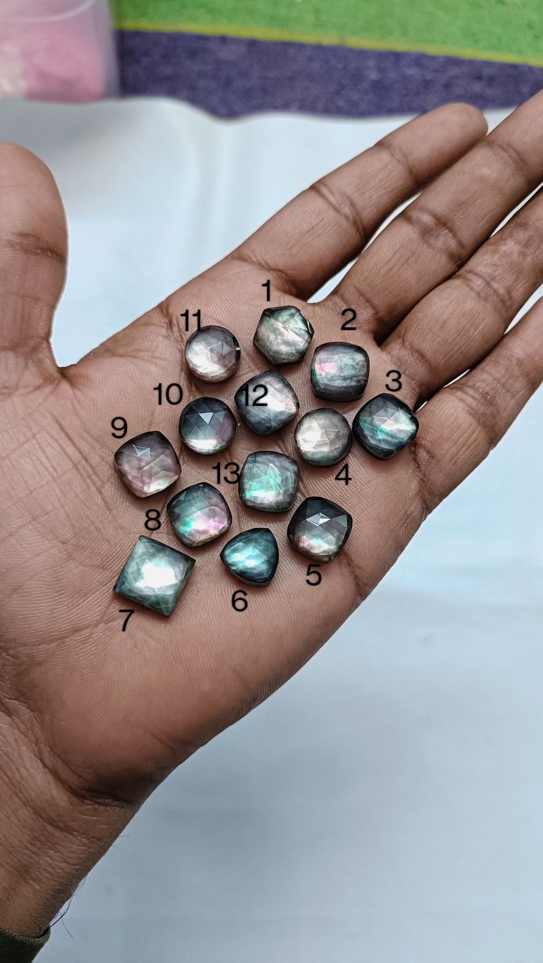 Gorgeous Sheep MOP & Crystal Doublets Rose Cuts - Handmade - Natural ...