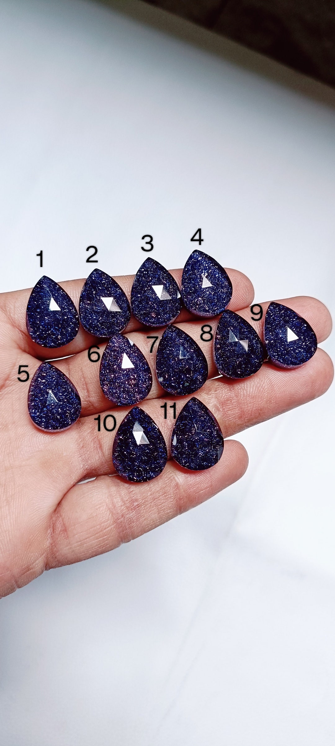 Gorgeous Blue Sandstone With Crystal Quartz Doublets Pear Shape ! Rose ...
