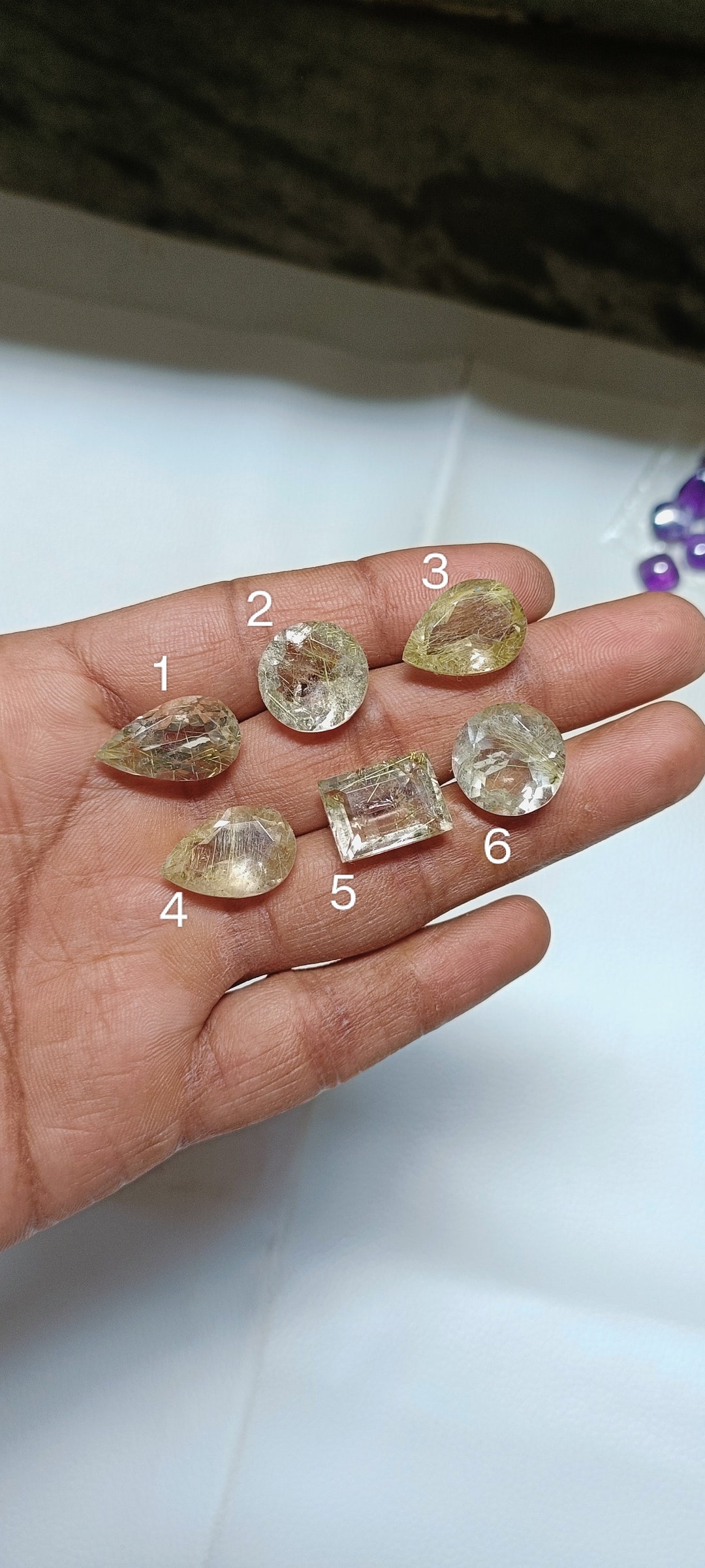 Gorgeous Golden Rutile Steps Cut- Rutile Mix Shape - Golden Rutile ...