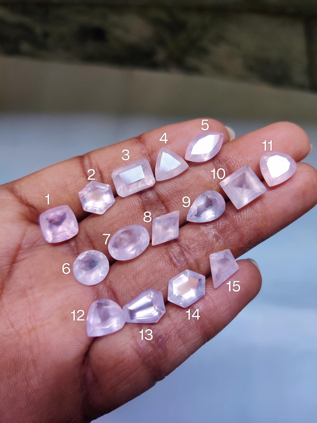 Super Rose Quartz Step Cut Rose Cuts - Natural Gemstones - Natural ...